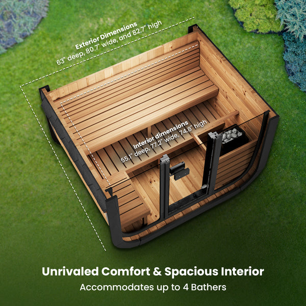 SaunaLife CL5G 4-Person Cube-Series Outdoor Home Sauna Kit - SaunaKits.com